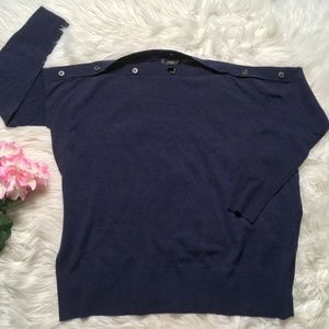 J. Crew | Sweaters | J Crew Women Navy Blue G7737 Boat Neck Pullover O ...